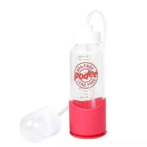 Hands Free Baby Bottle - Anti-Colic Self Feeding System 7 oz Glass Bottle (1 Pack - Pink)