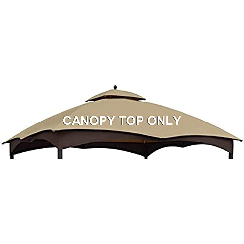 CoastShade Patio 10X12 Replacement Canopy Roof for Lowe's Allen Roth 10X12 Gazebo Backyard Double Top Gazebo (Khaki