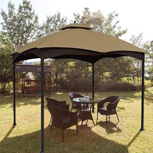 CoastShade Patio 10X12 Replacement Canopy Roof for Lowe's Allen Roth 10X12 Gazebo Backyard Double Top Gazebo (Khaki