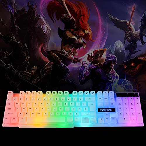 CHONCHOW Keyboard and Mouse Combo Gaming Wired Gamer Set Ambient Backlight LED RGB Key Board & Mice 19 Non-Conflict 3600Dpi Compatible with PS4/PS5 Xbox One Pc iMac MacBook Laptop