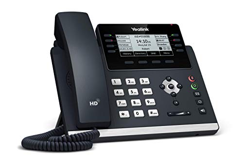 Yealink T43U IP Phone, 12 VoIP Accounts. 3.7-Inch Graphical Display. Dual USB 2.0, Dual-Port Gigabit Ethernet, 802.3af PoE, Power Adapter Not Included (SIP-T43U) (Renewed)