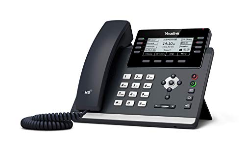 Yealink T43U IP Phone, 12 VoIP Accounts. 3.7-Inch Graphical Display. Dual USB 2.0, Dual-Port Gigabit Ethernet, 802.3af PoE, Power Adapter Not Included (SIP-T43U) (Renewed)