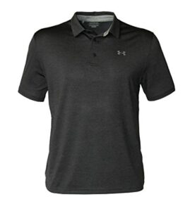 under armour men's play off heather polo shirt heatgear top 1351131 (black, m)