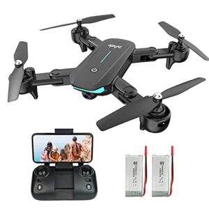 wifi fpv drone with 1080p hd camera, 40 mins flight time,foldable drone for beginners,altitude hold mode, rtf one key take off/landing,3d flips 2 batteries, app control, easy toy for kids & adults