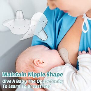 12 Pieces Nipple Shields 20 mm Contact Nipple Protector Breastfeeding Everters with Clear Carrying Case Silicone Nipple Extender Made Without BPA for Latch Difficulties or Flat or Inverted Nipples