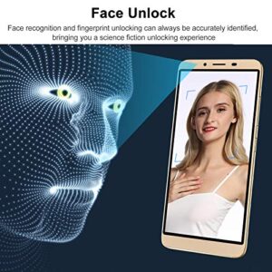 Unlocked Android Smartphone, 5.72in HD Full Screen 512MB ROM 4GB RAM Ultra Thin Mobile Phone Dual SIM Face Unlock Cellphone for Android OS 4.4, 2MP Rear Camera 1800mah Battery 3G Unlocked Cell Phone