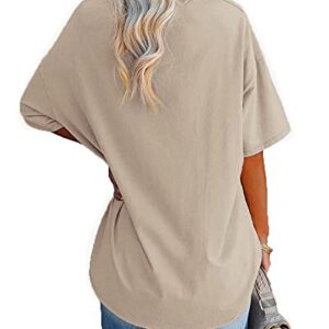 Ebifin Women's Oversized T Shirts Tees Half Sleeve V Neck Comfy Cozy Cotton Tunic Tops