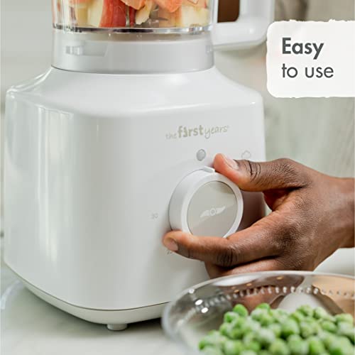 The First Years First Fresh Foods Blender & Steamer 2 in 1 - Baby Food Maker for Healthy Homemade Baby Food – Easy-to-Clean Baby Food Processor – Dishwasher safe –3.5 Cup Capacity