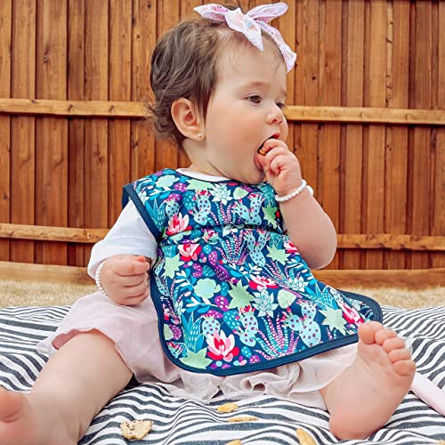 BapronBaby Desert Floral Bapron - No Neck Tie Safer Bib for Baby & Toddler - Soft Waterproof Stain Resistant - Machine Washable - Sz Baby/Toddler 6m-3T