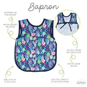 BapronBaby Desert Floral Bapron - No Neck Tie Safer Bib for Baby & Toddler - Soft Waterproof Stain Resistant - Machine Washable - Sz Baby/Toddler 6m-3T