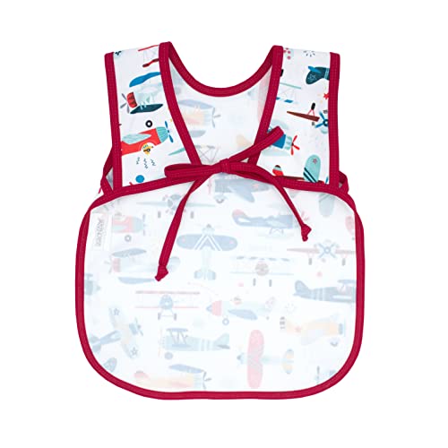 BapronBaby Retro Airplanes Bapron - No Neck Tie Safer Bib for Baby & Toddler - Soft Waterproof Stain Resistant - Machine Washable - Sz Baby/Toddler 6m-3T