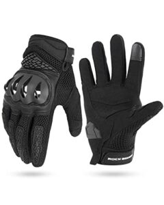 kemimoto men’s motorcycle gloves touchscreen dirt bike gloves hard knuckle motorcycle gloves for men women motorcycle riding gloves biker gloves for motorcycle racing bmx atv mtb cycling (m, black)