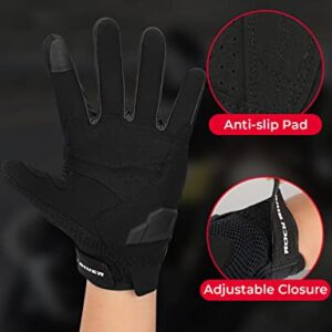 KEMIMOTO Men’s Motorcycle Gloves Touchscreen Dirt Bike Gloves Hard Knuckle Motorcycle Gloves for Men Women Motorcycle Riding Gloves Biker Gloves for Motorcycle Racing BMX ATV MTB Cycling (M, Black)