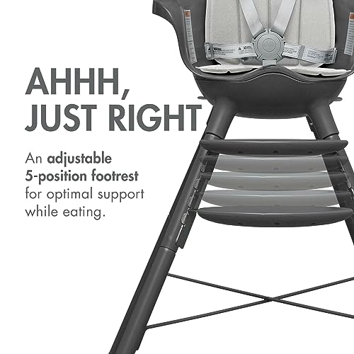 Boon GRUB Adjustable Baby High Chair - Convertible High Chair and Toddler Chair - High Chairs for Babies and Toddlers 6 Months to 6 Years - Dishwasher Safe - Gray