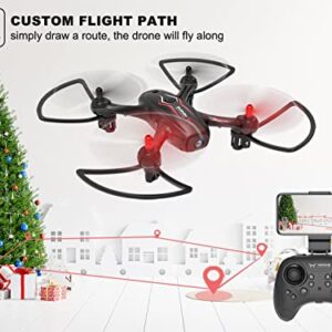 NEHEME NH530 Drones with Camera for Adults Kids, FPV Drone with 1080P HD Camera, RC Quadcopter for Beginners with Gravity Sensor, Headless Mode, One Key Return/Take Off/Landing, Drone with 2 Batteries