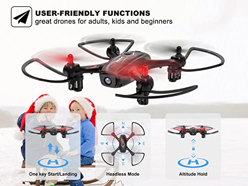 NEHEME NH530 Drones with Camera for Adults Kids, FPV Drone with 1080P HD Camera, RC Quadcopter for Beginners with Gravity Sensor, Headless Mode, One Key Return/Take Off/Landing, Drone with 2 Batteries