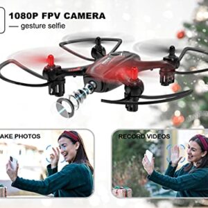 NEHEME NH530 Drones with Camera for Adults Kids, FPV Drone with 1080P HD Camera, RC Quadcopter for Beginners with Gravity Sensor, Headless Mode, One Key Return/Take Off/Landing, Drone with 2 Batteries