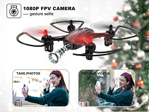 NEHEME NH530 Drones with Camera for Adults Kids, FPV Drone with 1080P HD Camera, RC Quadcopter for Beginners with Gravity Sensor, Headless Mode, One Key Return/Take Off/Landing, Drone with 2 Batteries