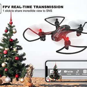 NEHEME NH530 Drones with Camera for Adults Kids, FPV Drone with 1080P HD Camera, RC Quadcopter for Beginners with Gravity Sensor, Headless Mode, One Key Return/Take Off/Landing, Drone with 2 Batteries