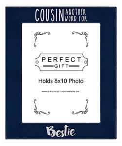 thiswear cousin gifts for women cousin another word for bestie 8x10 leatherette picture frame navy