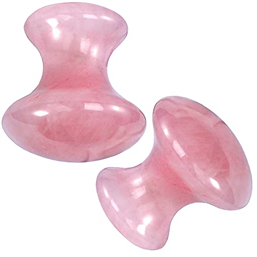 Melous Gua Sha Facial Tools, Jade Roller Guasha Massage Rose Quartz Mushroom Shape Stones Face Lift Remove Wrinkles Massager Gift for Women