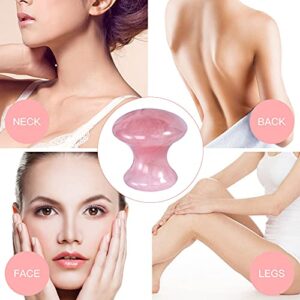 Melous Gua Sha Facial Tools, Jade Roller Guasha Massage Rose Quartz Mushroom Shape Stones Face Lift Remove Wrinkles Massager Gift for Women