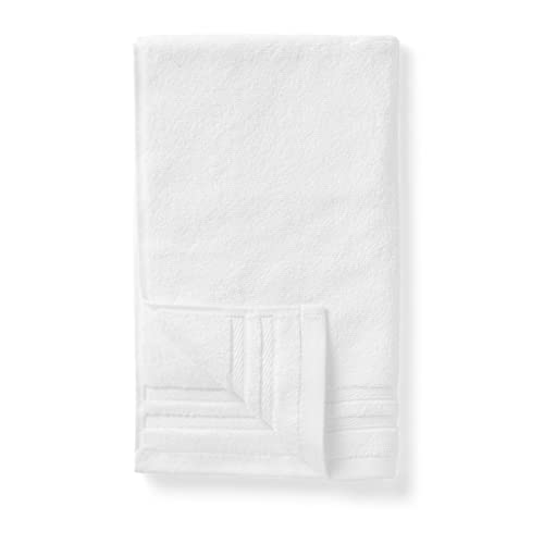 Amazon Basics Cotton Hand Towels, Made with 30% Recycled Cotton Content - 6-Pack, White