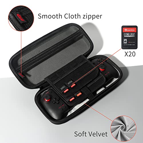 Carrying Case for Switch Split Pad Pro - iofeiwak Hard Shell Case for Nintendo Switch + Hori Split Pad Pro & Binbok & NexiGo Joy Pad Controllers - Support 20 Game Slots / Button Protection/ Large Capacity