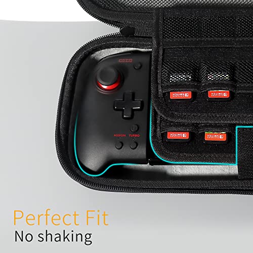 Carrying Case for Switch Split Pad Pro - iofeiwak Hard Shell Case for Nintendo Switch + Hori Split Pad Pro & Binbok & NexiGo Joy Pad Controllers - Support 20 Game Slots / Button Protection/ Large Capacity