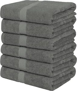 simpli-magic 79403 bath towels, gray, 24x46 inches towels for pool, spa, and gym lightweight and highly absorbent quick drying towels