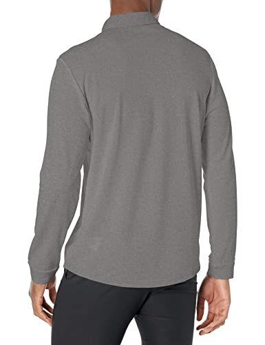 adidas Golf Men's Standard UPF Long Sleeve Polo Shirt, Grey Three Melange, Large