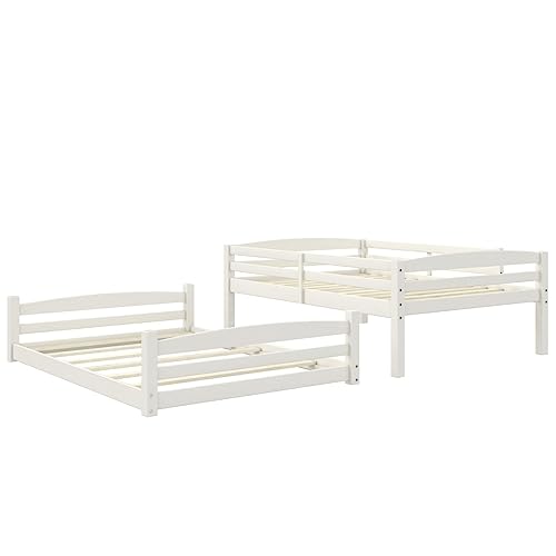 DHP Phoenix Full-Over-Full Floor Bunk Bed, White