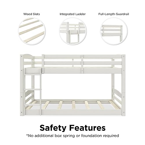 DHP Phoenix Full-Over-Full Floor Bunk Bed, White