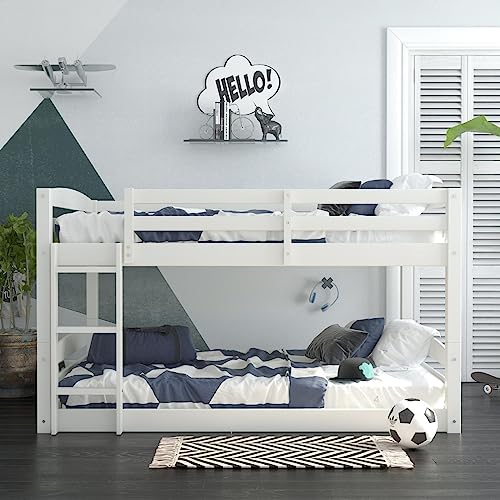 DHP Phoenix Full-Over-Full Floor Bunk Bed, White