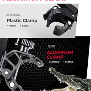 KEMIMOTO Motorcycle Cup Holder, 32OZ Motorcycle Drink Holder with 0.6"-1.5" Alligator Clamp, ATV Cup Holder with Front Pocket for Motorcycle, ATV/UTV, Scooter, Boat, Kayak, Bike, Walker, Black