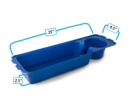 Heavy Duty Clear Plastic Insert/Tray/Cup Holder for Walker Basket (Blue)