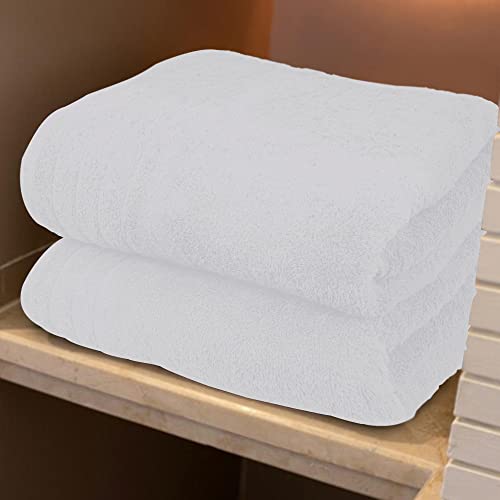 Tens Towels 8 Piece Towels Set, 2 Extra Large Bath Towels, 2 Hand Towels, 4 Washcloths, 100% Cotton, Lighter Weight, Quicker to Dry, Super Absorbent, Perfect Bathroom Towels Set (White)