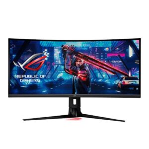 asus rog strix 34” gaming monitor (xg349c) - uwqhd (3440 x 1440), 180hz, 1ms, extreme low motion blur sync, 135% srgb, g-sync compatible, displayhdr 400, eye care, usb-c, displayport, hdmi, black