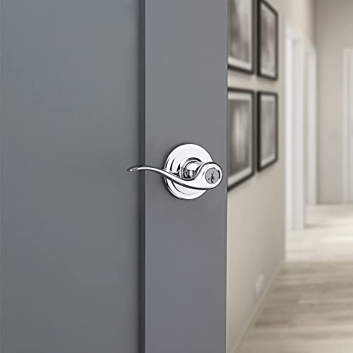 Kwikset 97402-905 Tustin Entry Lever Featuring Smartkey Re-Key Security, Polished Chrome