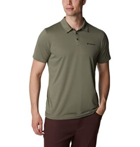 columbia men's hike polo, stone green, medium