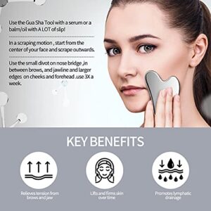 Stainless Steel Gua Sha Tool - Gua Sha Massage Tool, for Facial Microcirculation/Removes Toxins/Prevents Wrinkles/Boost Radiance of Complexion - 100% Authentic & Genuine Stainless Steel