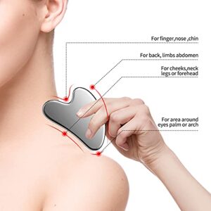 Stainless Steel Gua Sha Tool - Gua Sha Massage Tool, for Facial Microcirculation/Removes Toxins/Prevents Wrinkles/Boost Radiance of Complexion - 100% Authentic & Genuine Stainless Steel