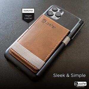 eLusefor Stick-On Phone Wallet & Card Holder for Back of iPhone or Android Case - Saddle Brown