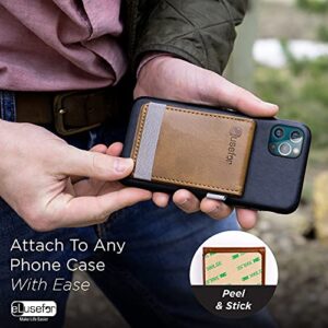 eLusefor Stick-On Phone Wallet & Card Holder for Back of iPhone or Android Case - Saddle Brown