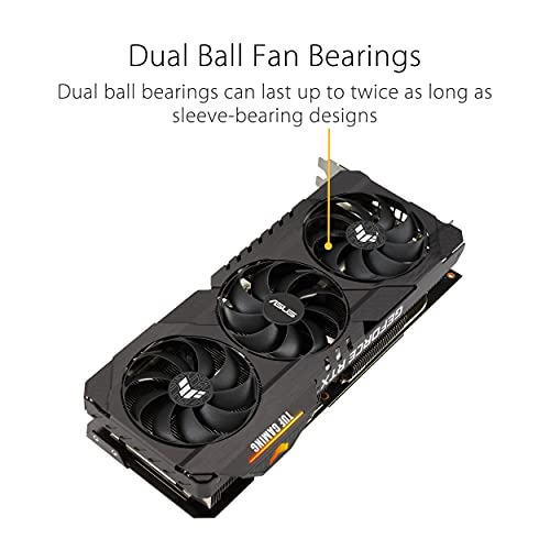 ASUS TUF Gaming NVIDIA GeForce RTX 3080 Ti OC Edition Graphics Card (PCIe 4.0, 12GB GDDR6X, HDMI 2.1, DisplayPort 1.4a, Dual Ball Fan Bearings, Military-Grade Certification, GPU Tweak II)