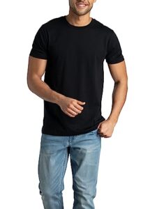 fruit of the loom mens crafted comfort artisan tee (super soft, pima cotton) t shirt, black, medium us