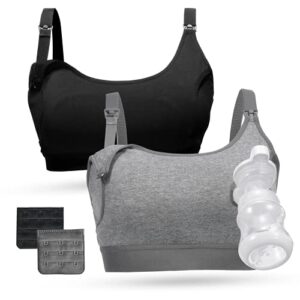 pumping bra, momcozy hands free pumping bras for women 2 pack supportive comfortable all day wear pumping and nursing bra in one holding breast pump for spectra s2, bellababy, medela