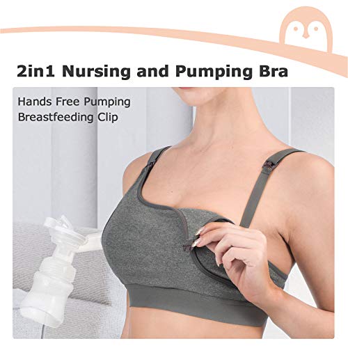 Pumping Bra, Momcozy Hands Free Pumping Bras for Women 2 Pack Supportive Comfortable All Day Wear Pumping and Nursing Bra in One Holding Breast Pump for Spectra S2, Bellababy, Medela