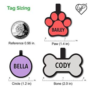 Love Your Pets Soundless Shapes Pet Tag - Deep Engraved Silicone - Double Sided and Engraving Will Last - Includes Shipping with Tracking- Pet ID Tags, Dog Tags, Cat Tags