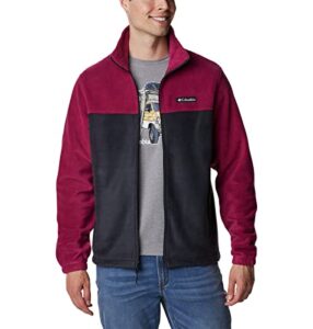 columbia men's steens mountain full zip 2.0, red onion/black, large